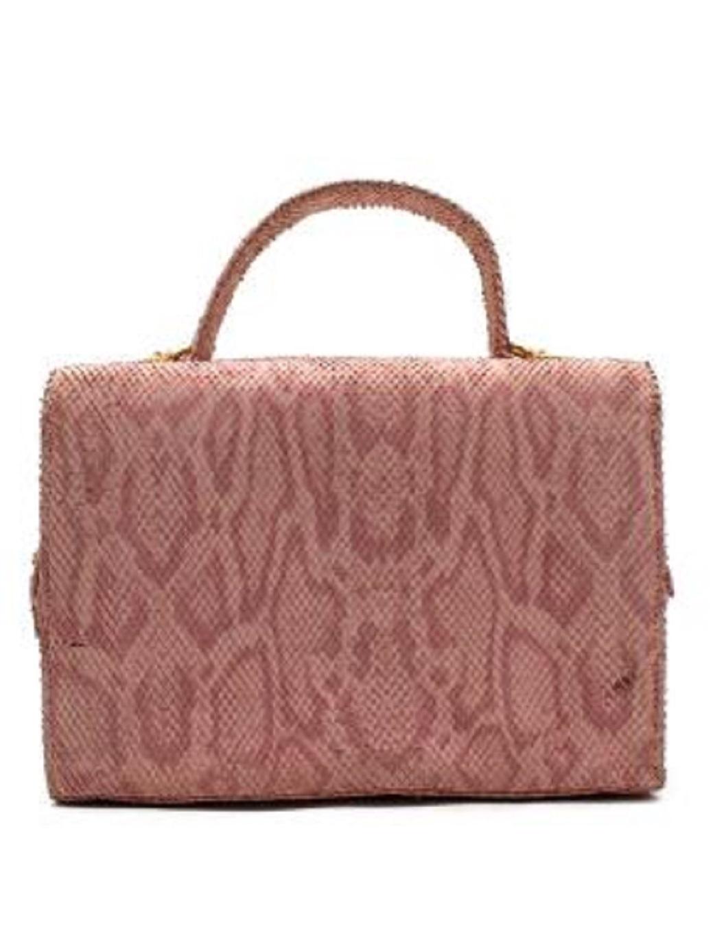 Versace Pink Gianni Vintage Snake Skin Messenger Bag For Sale at 1stDibs