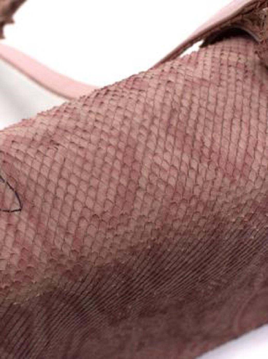 Versace Pink Gianni Vintage Snake Skin Messenger Bag For Sale at 1stDibs