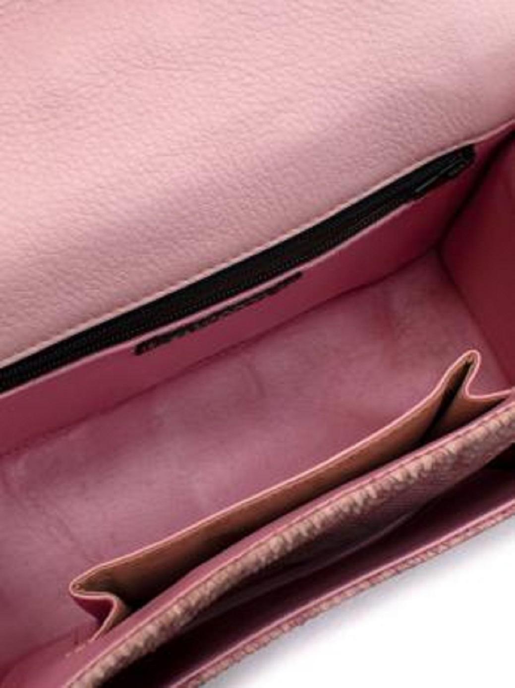 Versace Pink Gianni Vintage Snake Skin Messenger Bag For Sale at 1stDibs