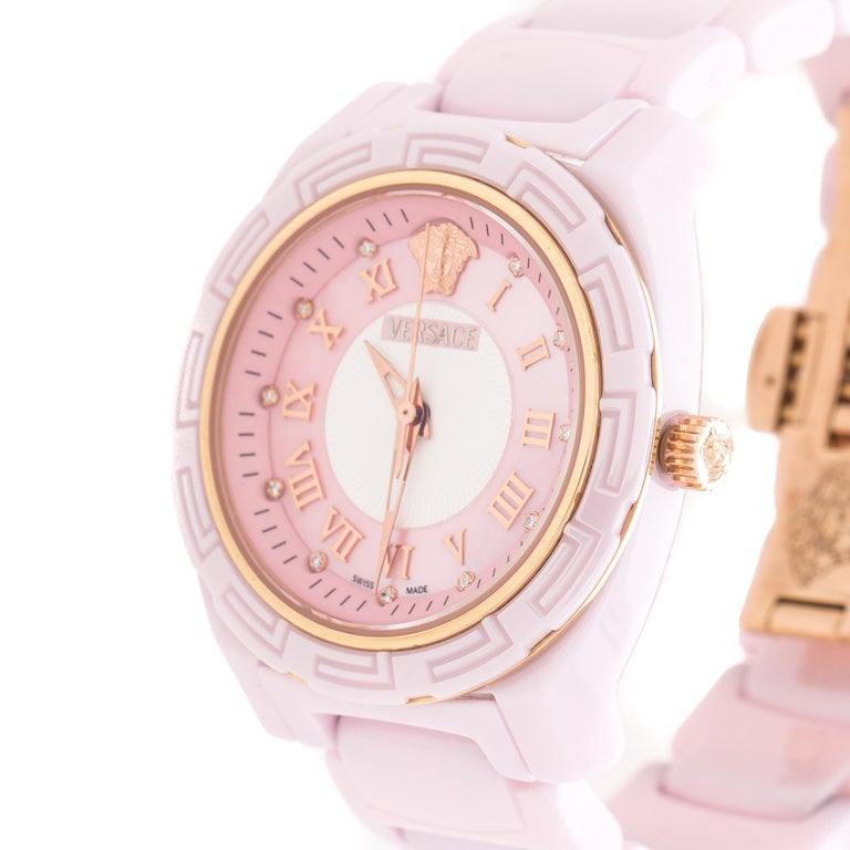 Versace Pink Mother of Pearl Pink DV One 63QCP5 Women's Wristwatch 35 ...