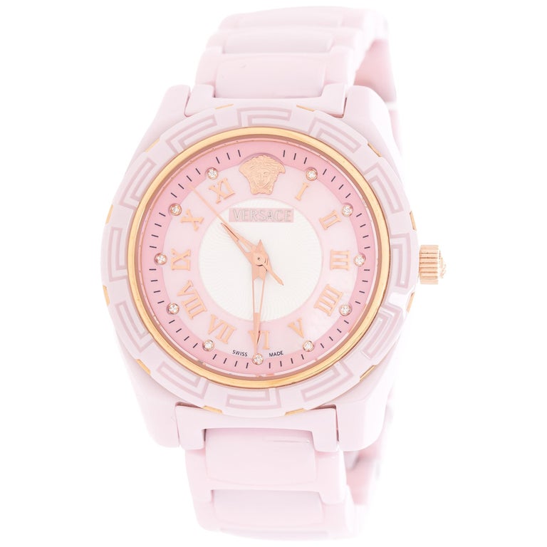 Versace Pink Mother of Pearl Pink DV One 63QCP5 Women's Wristwatch 35 ...