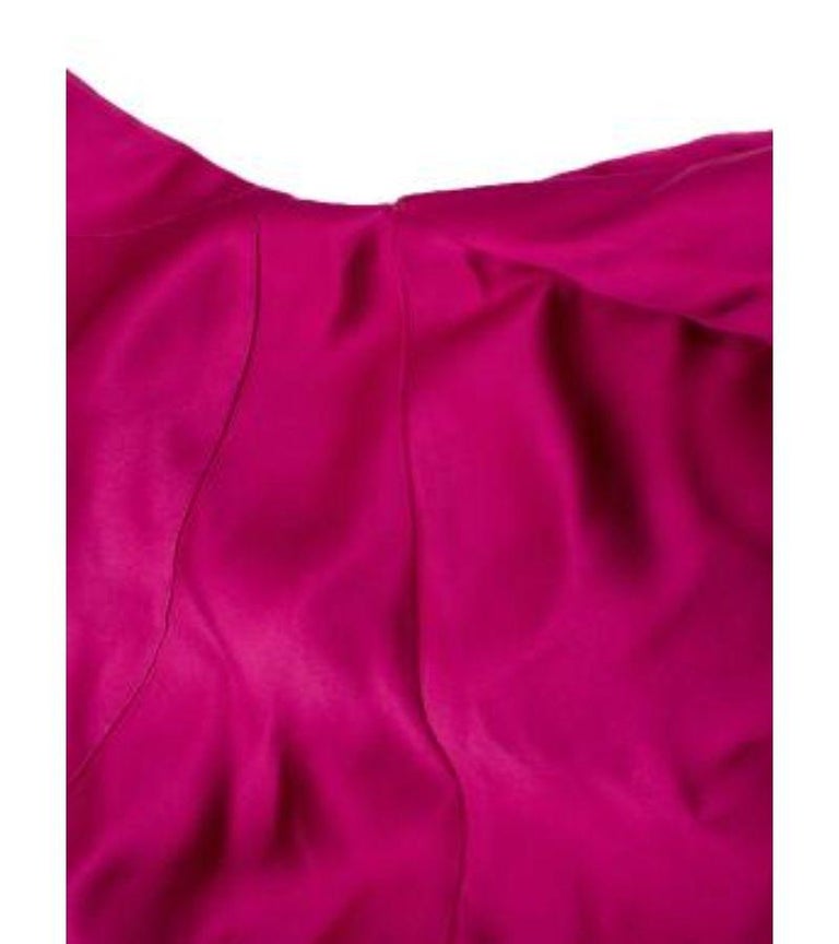 Versace Pink Silk Vintage Strapless Dress For Sale at 1stDibs