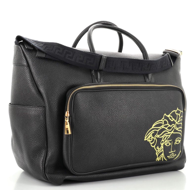 Versace Pop Medusa Convertible Travel Bag Leather Large For Sale at 1stDibs