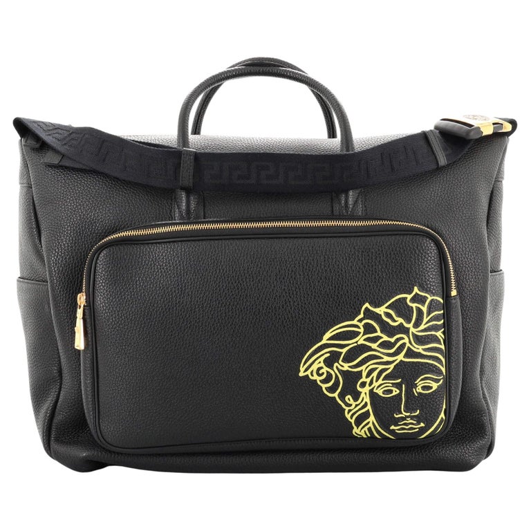 Versace Pop Medusa Convertible Travel Bag Leather Large For Sale at 1stDibs