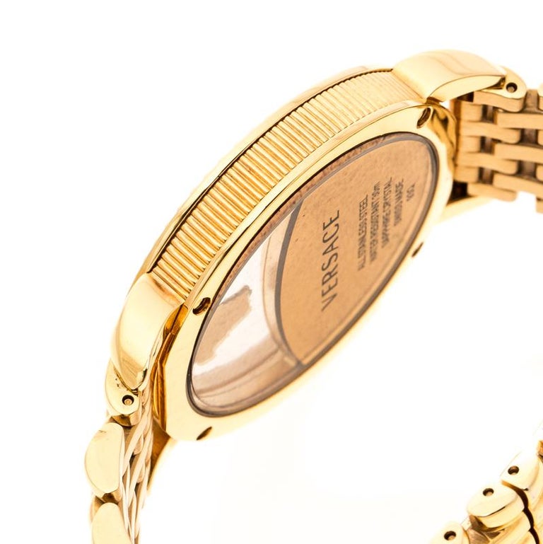 Versace Purple Gold Plated Stainless Steel Krios 93Q Women's Wristwatch ...