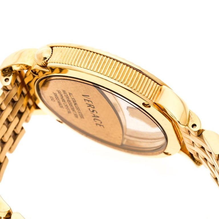 Versace Purple Gold Plated Stainless Steel Krios 93Q Women's Wristwatch ...