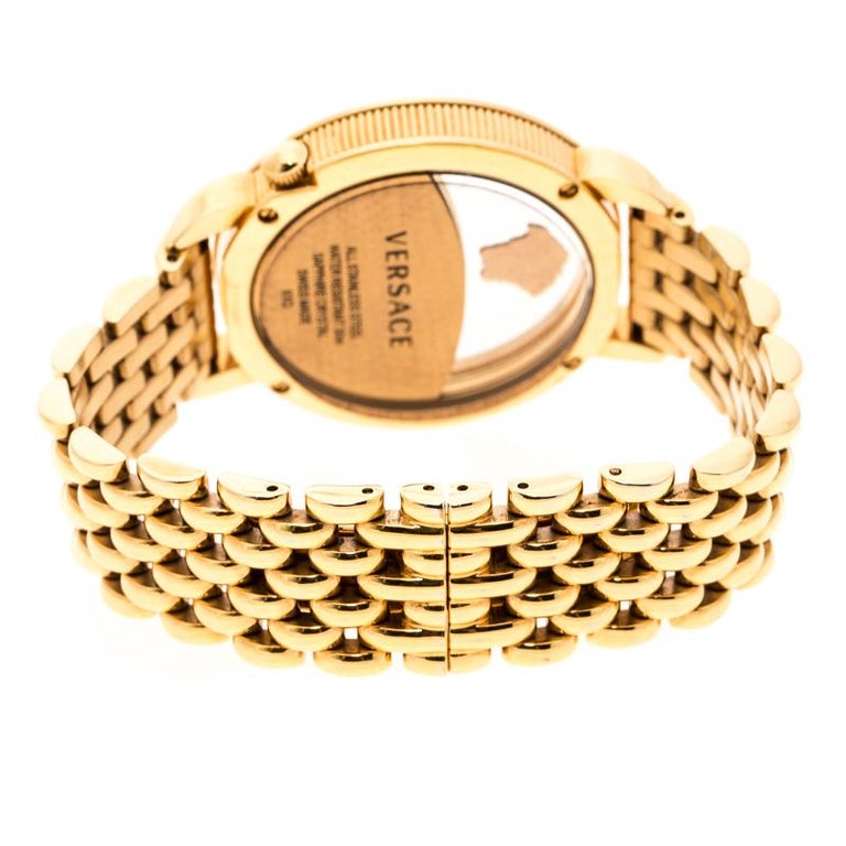 Versace Purple Gold Plated Stainless Steel Krios 93Q Women's Wristwatch ...
