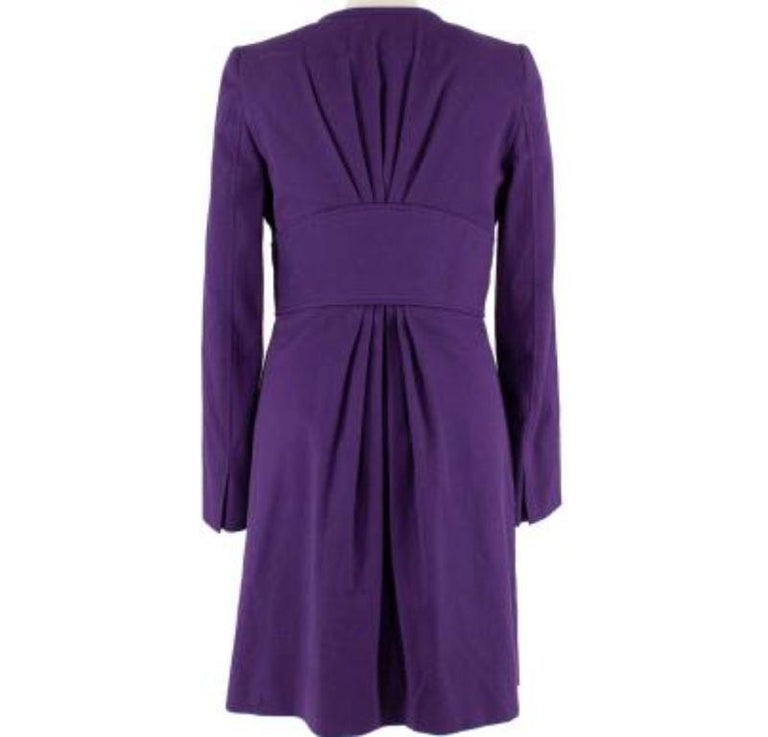 Versace Purple Silk Blend Coat with Gold Belt Detail For Sale at 1stDibs