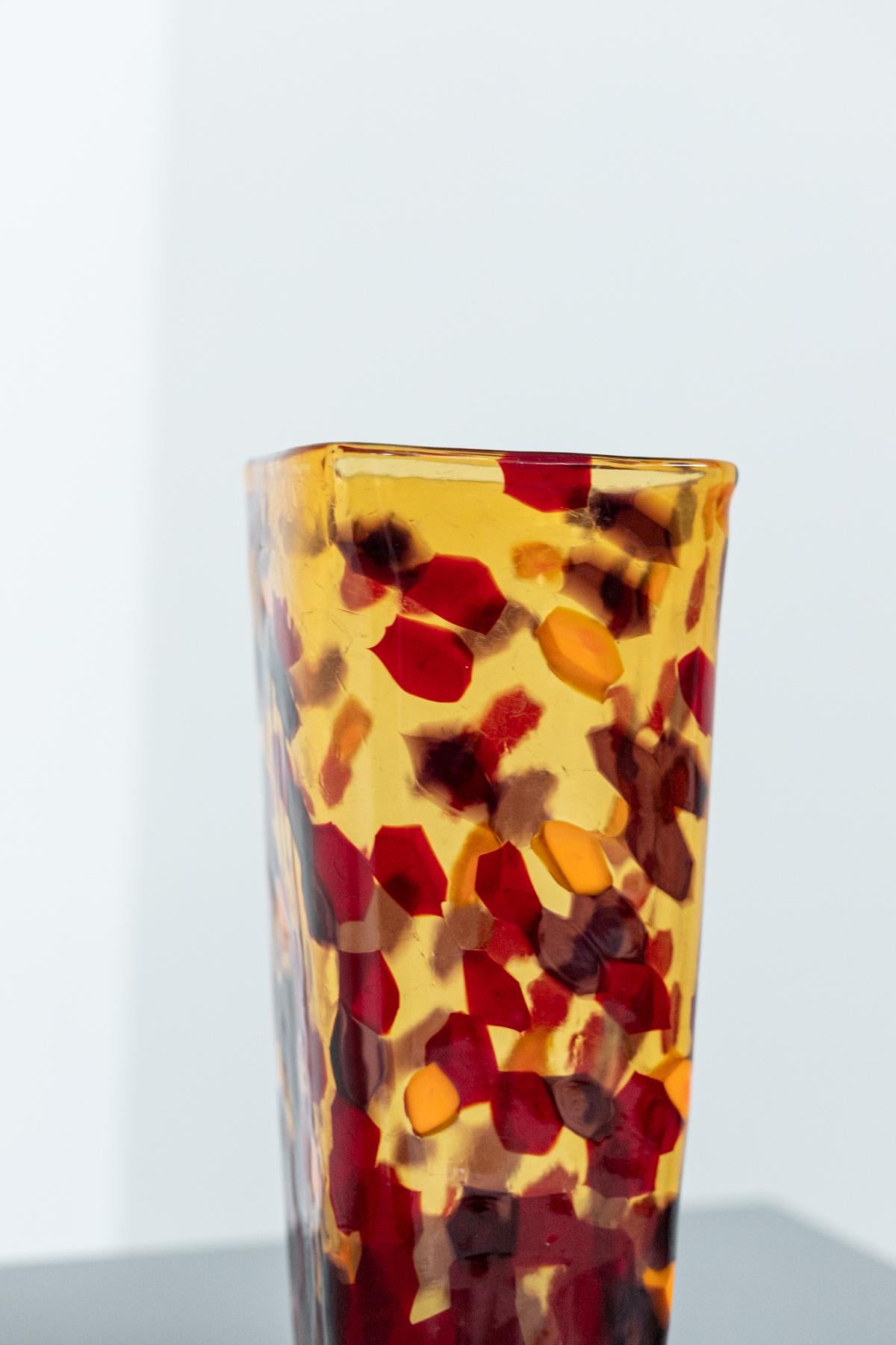 Versace Rare Murano Glass Vase for Venini, Signed at 1stDibs