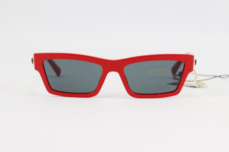 Versace Rectangle Frame Acetate Sunglasses For Sale at 1stDibs