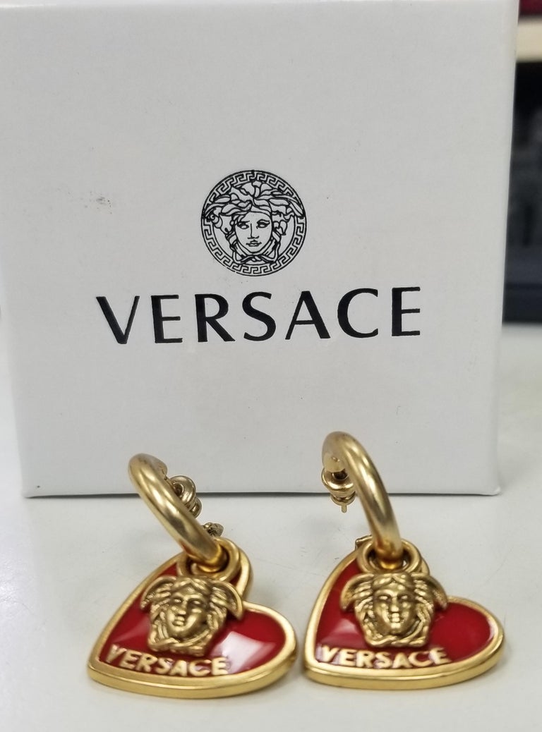 Versace Red Heart Love Versace Earrings at 1stDibs | versace heart ...