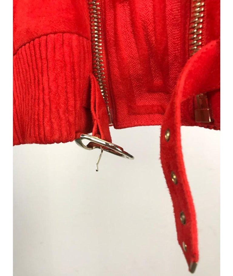 Versace Red Leather jacket for Men For Sale at 1stDibs