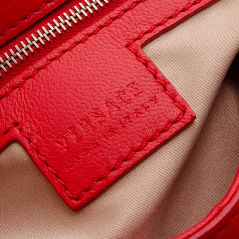 Versace Red Rounded Flap Shoulder Bag For Sale at 1stDibs