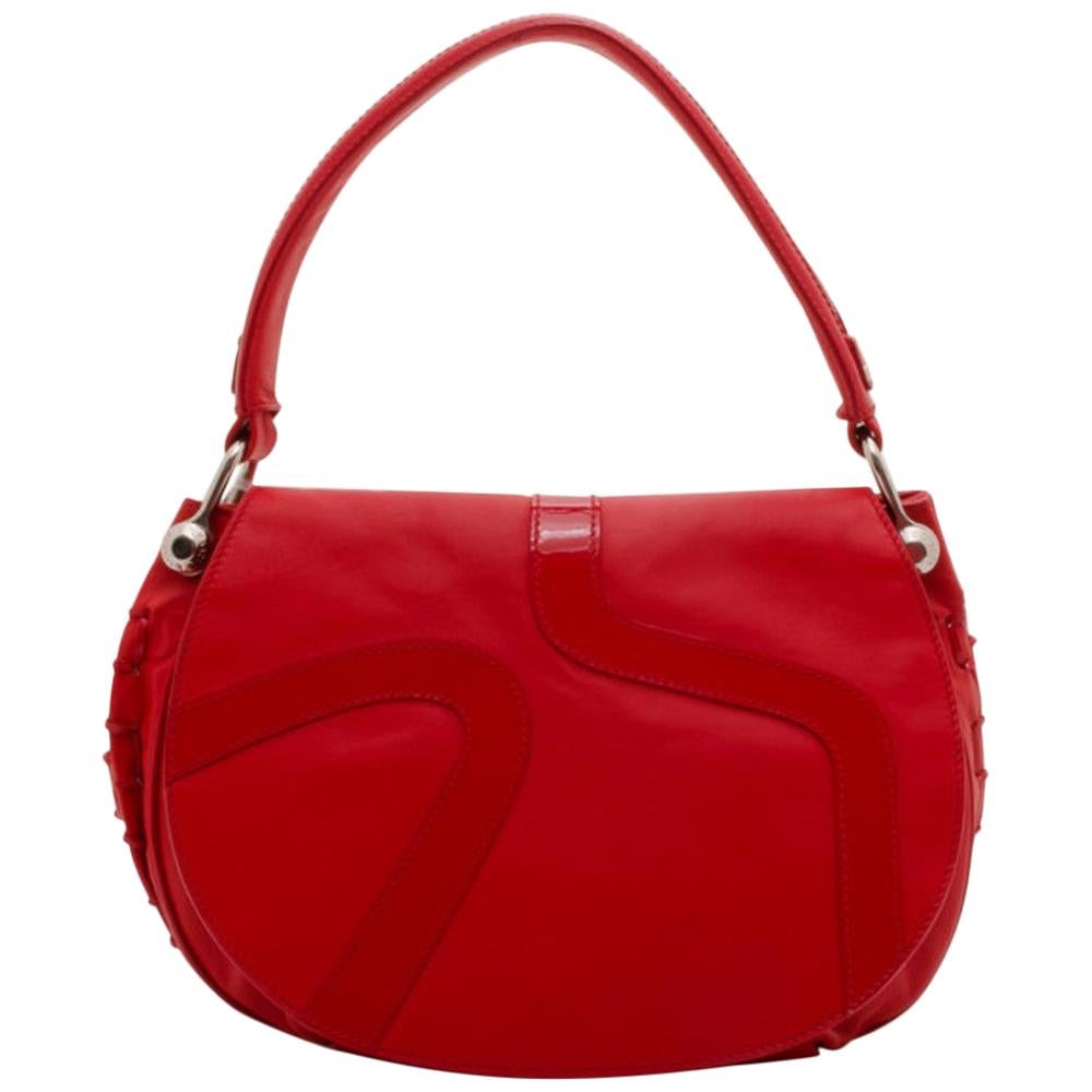 Versace Red Patent Leather and Suede Medusa Chain Flap Shoulder Bag For ...