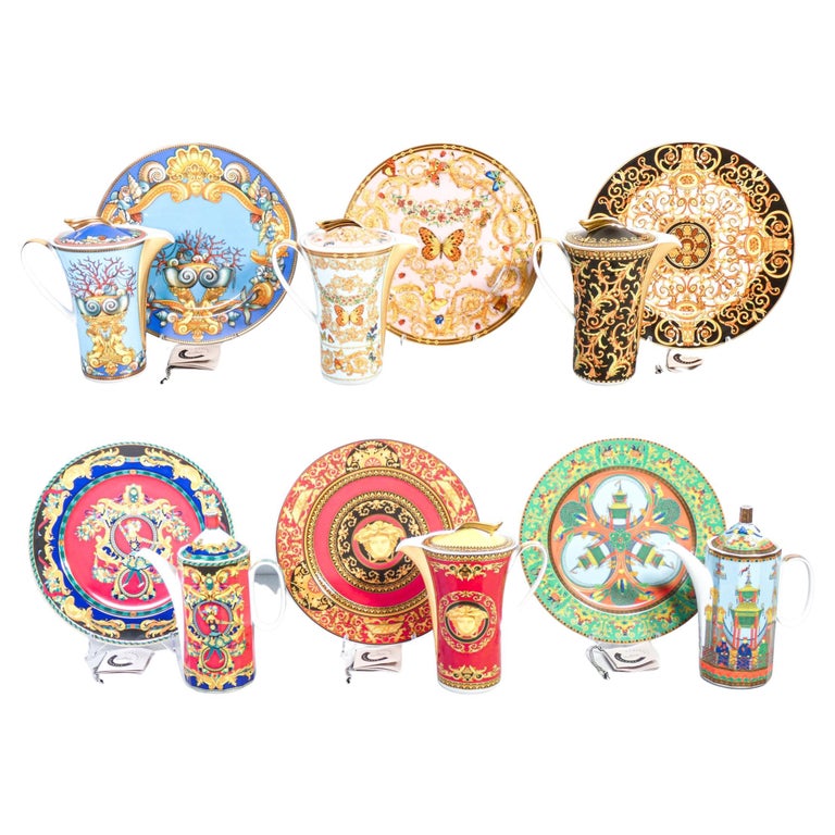 Versace Rosenthal Studio Linie, Set of Six Plates and Six Coffee Pots ...