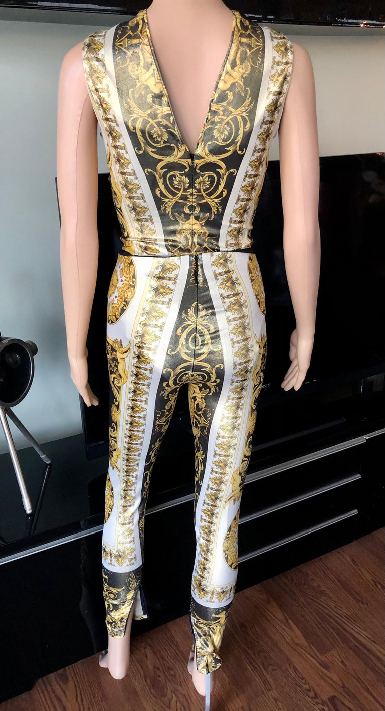 Versace Runway Baroque Tribute Leggings and Bodysuit Top Ensemble 2 ...