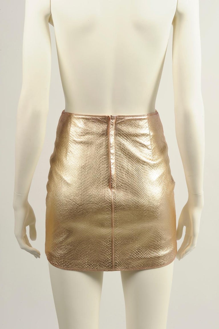 Versace Runway Lizard-Effect Leather Mini Skirt, Fall-Winter 1994-1995 ...
