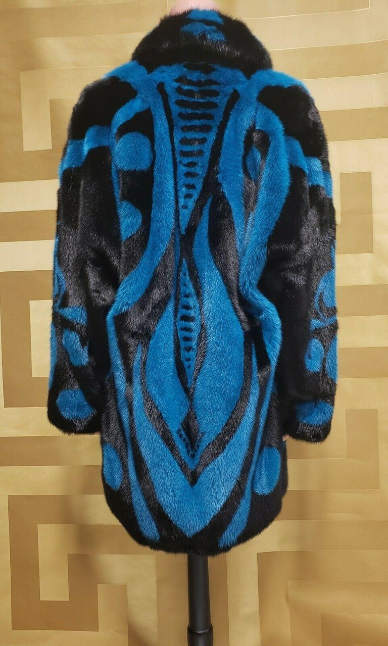 VERSACE RUNWAY MINK FUR COAT WITH CRYSTAL EMBELLISHED Buttons 40 - 6 ...