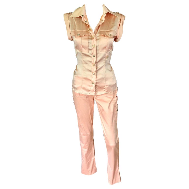 Versace S/S 2005 Runway Pants and Blouse Top Ensemble 2 Piece Set at ...