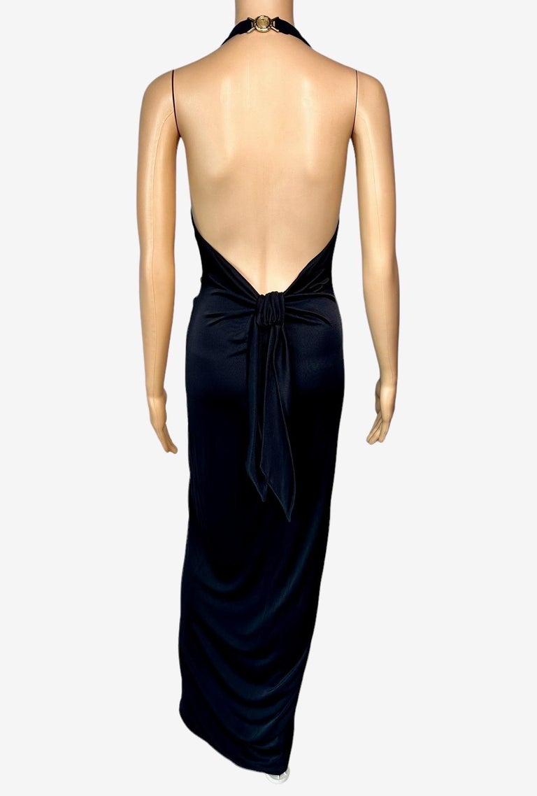 Versace S/S 2005 Runway Plunging Hi-Low Ruched Open Back Evening Dress ...