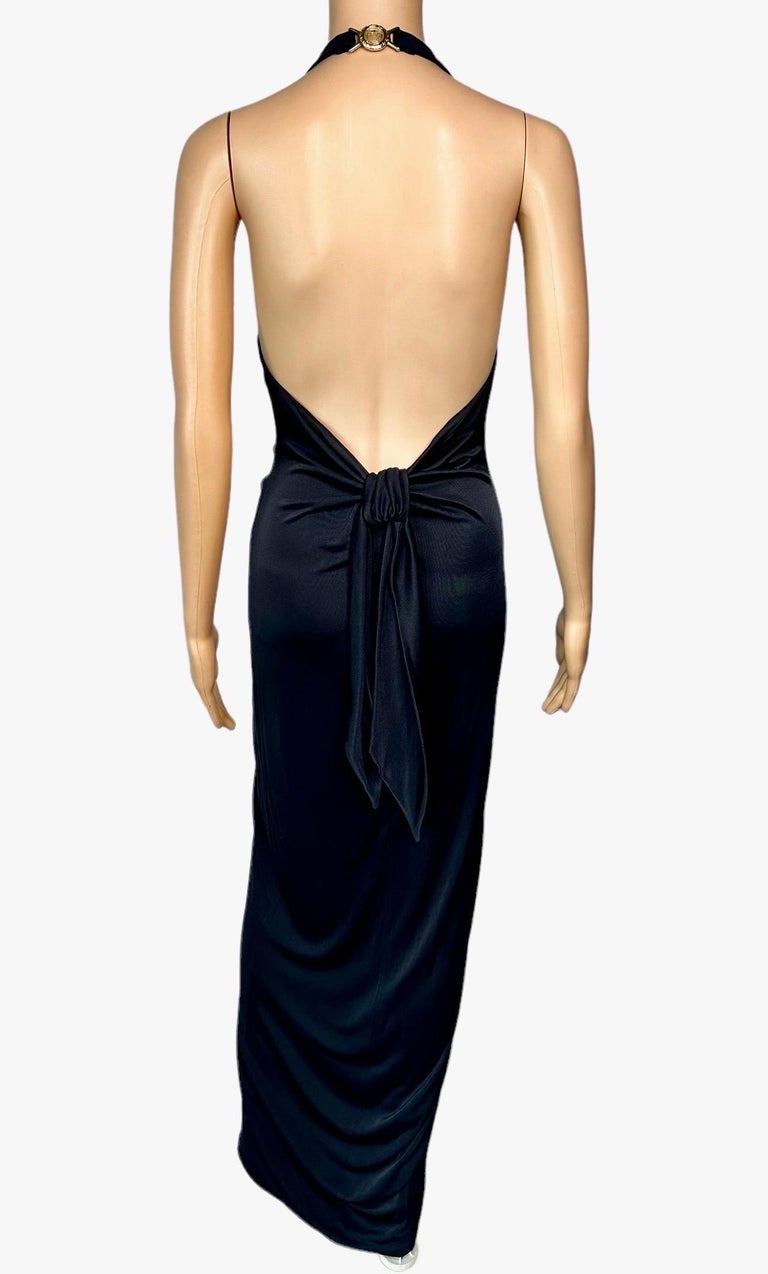 Versace S/S 2005 Runway Plunging Hi-Low Ruched Open Back Evening Dress ...