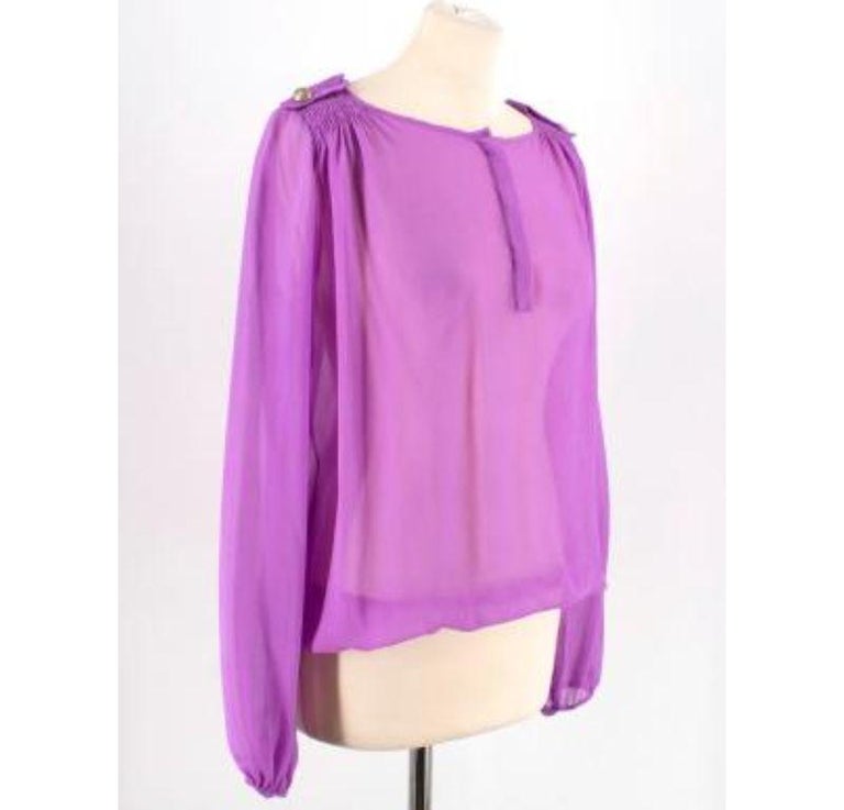 Versace Sheer Silk Blouse For Sale at 1stDibs