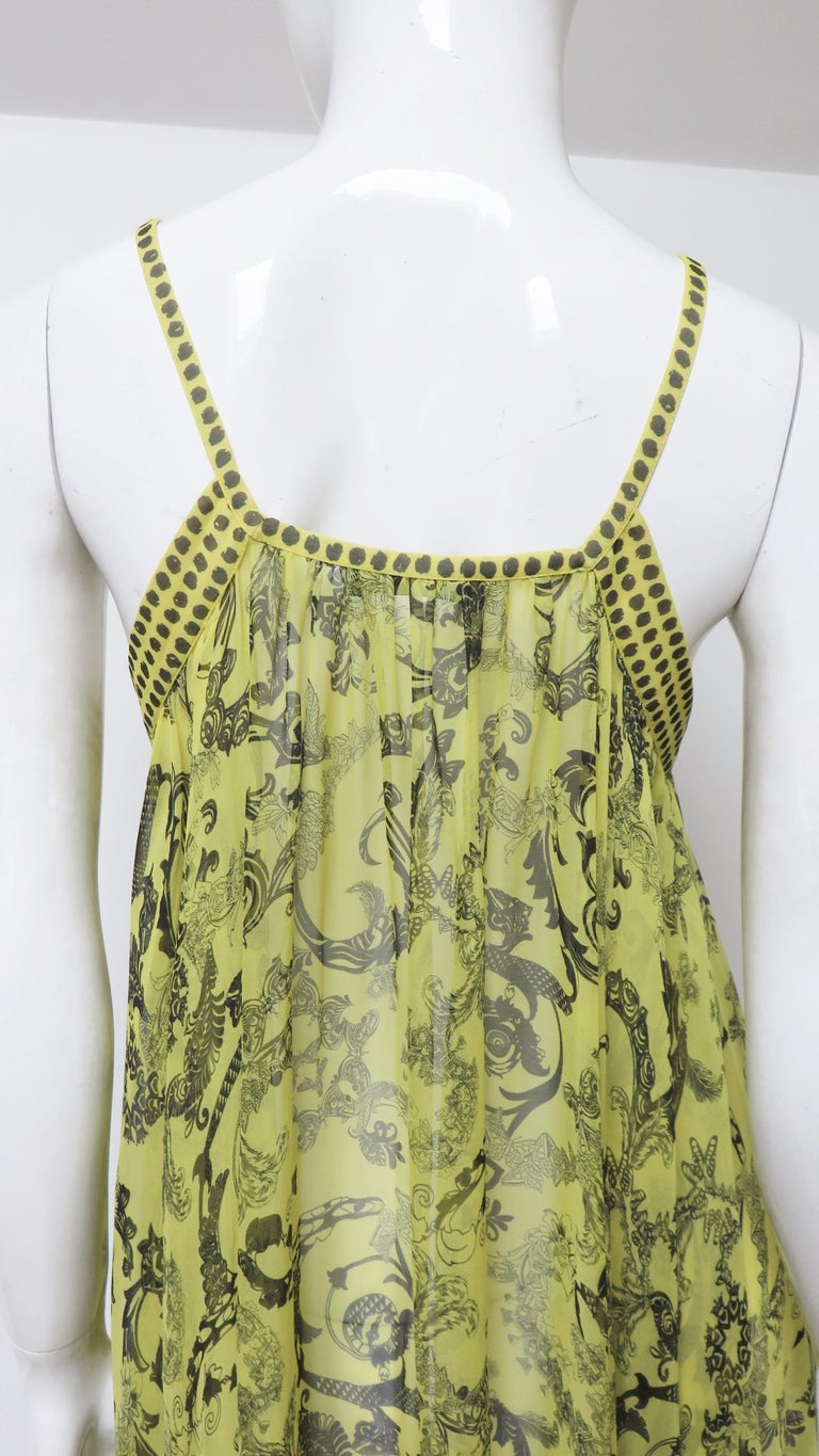 Versace Silk Dress with Elaborate Print For Sale at 1stDibs