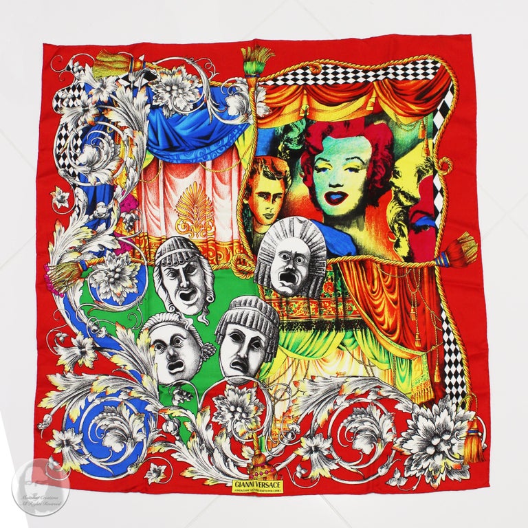Versace Silk Scarf Shawl 35in Antonio Ratti Vintage Marilyn Monroe ...