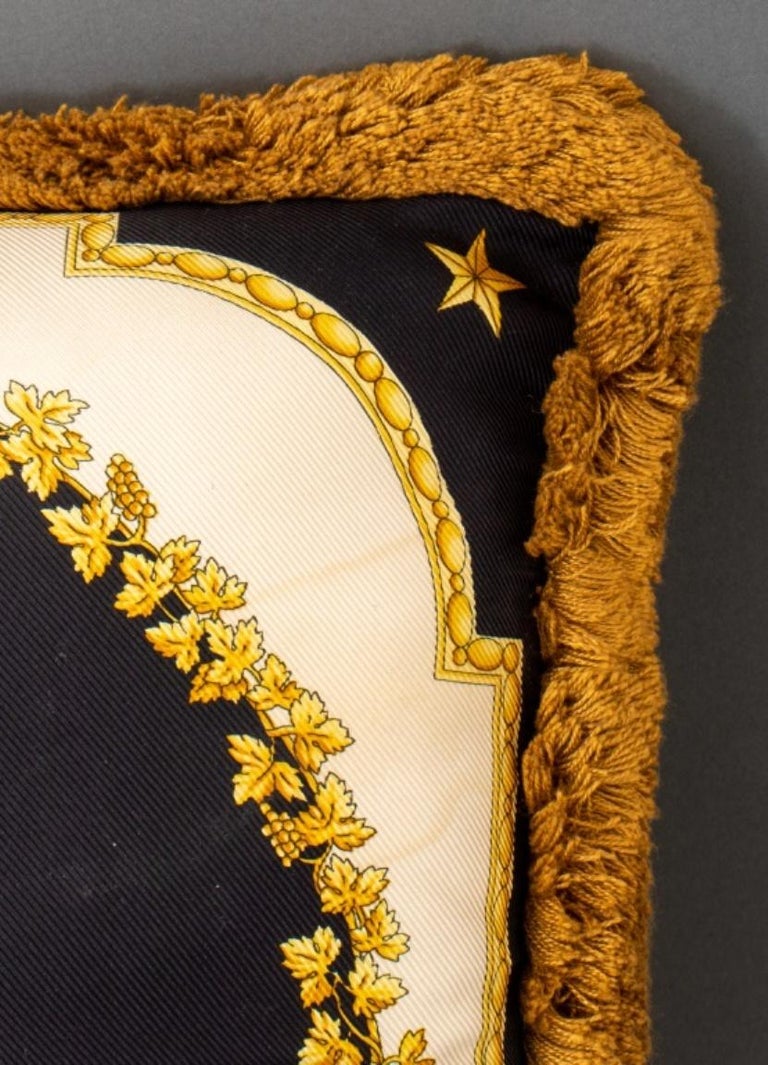 Versace Silk Throw Pillow, Gilded Lyre For Sale at 1stDibs
