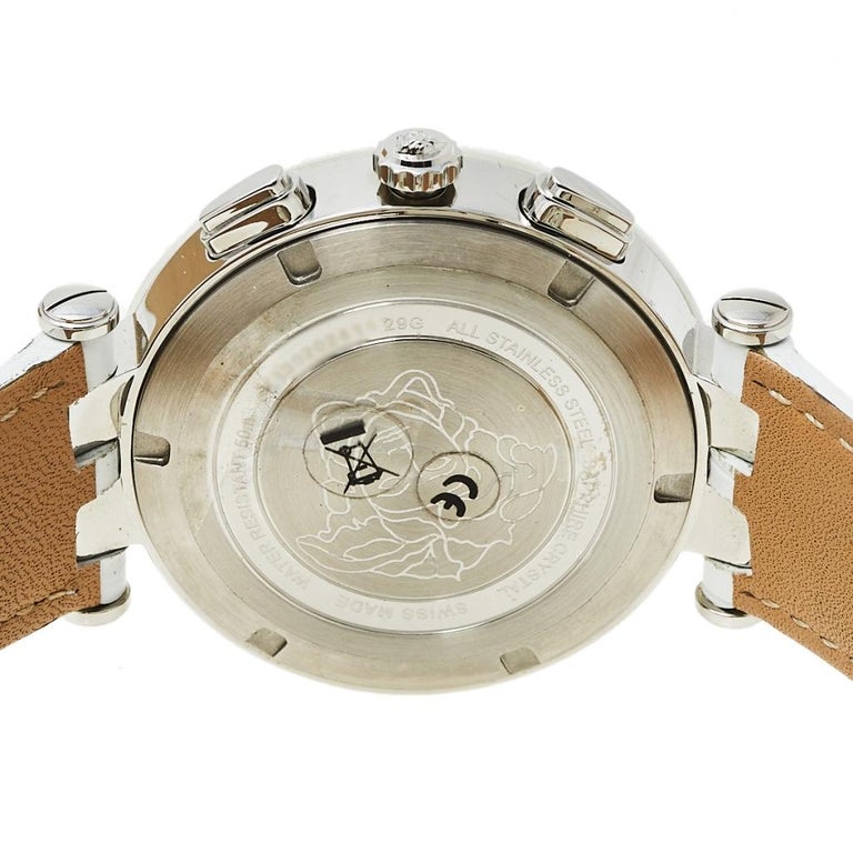 Versace Silver Stainless V-Race GMT 29G9S1D001S001 Men's Wristwatch 46 ...