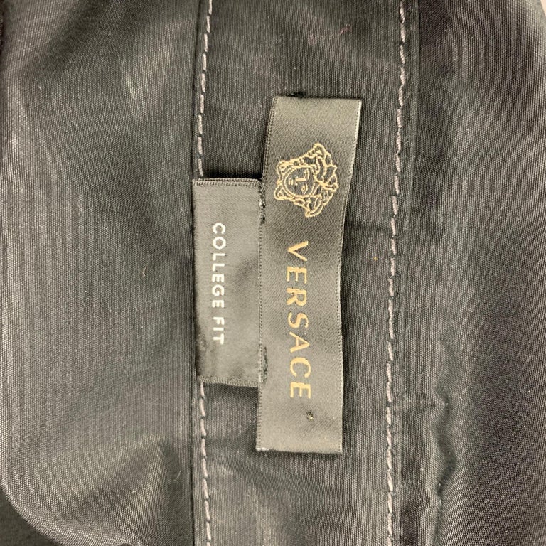VERSACE Size S Black Cotton Patch Pockets Long Sleeve Shirt For Sale at ...