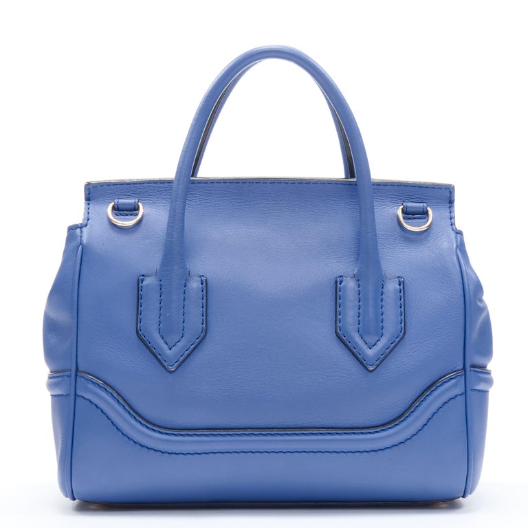 VERSACE Small Palazzo Empire cobalt blue Medusa lock crossbody satchel ...