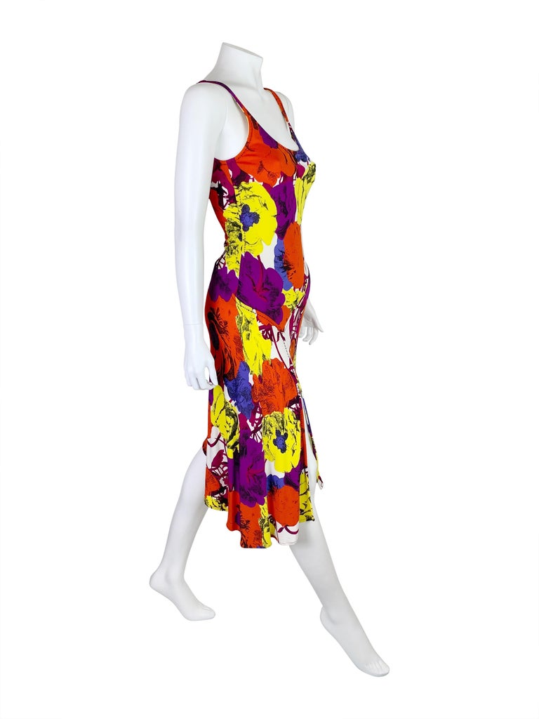 Versace Spring 2002 Floral Dress at 1stDibs