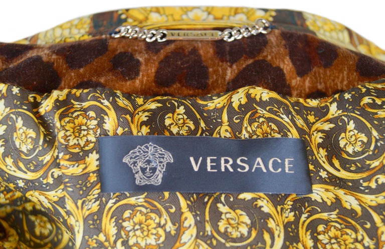 VERSACE velvet barocco dress and biker jacket pre fall 2011 For Sale at ...