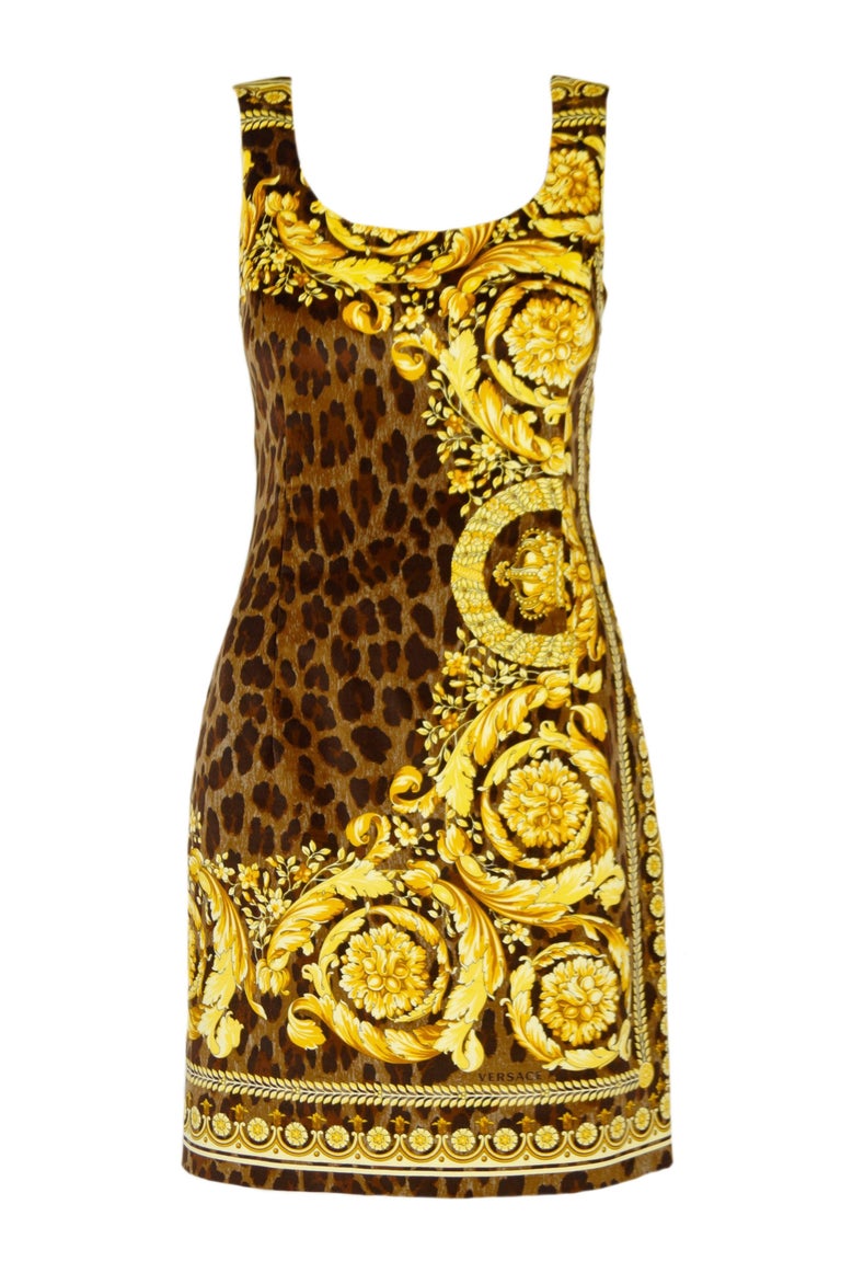 VERSACE velvet barocco dress and biker jacket pre fall 2011 For Sale at ...