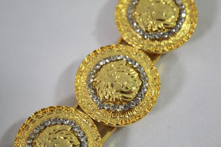 Versace Vintage Golden Bracelet wiith Swarovski crystals. For Sale at ...