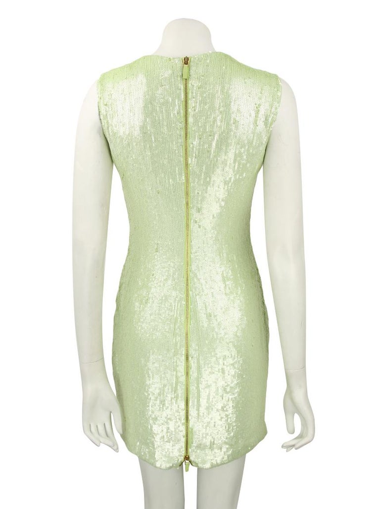 Versace Vintage Sequin Green Seashell Dress 38 - 2/4 at 1stDibs