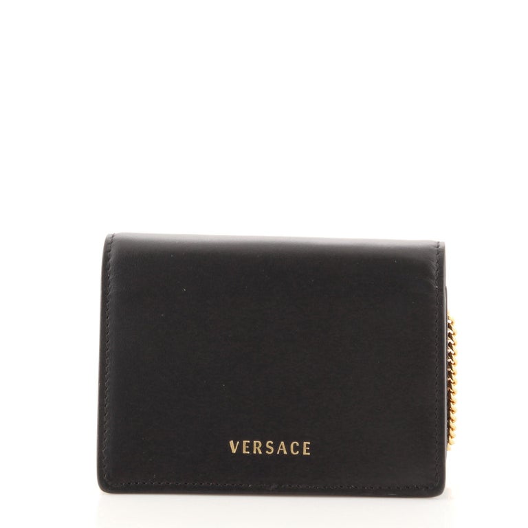 Versace Virtus Chain Wallet Leather Mini at 1stDibs