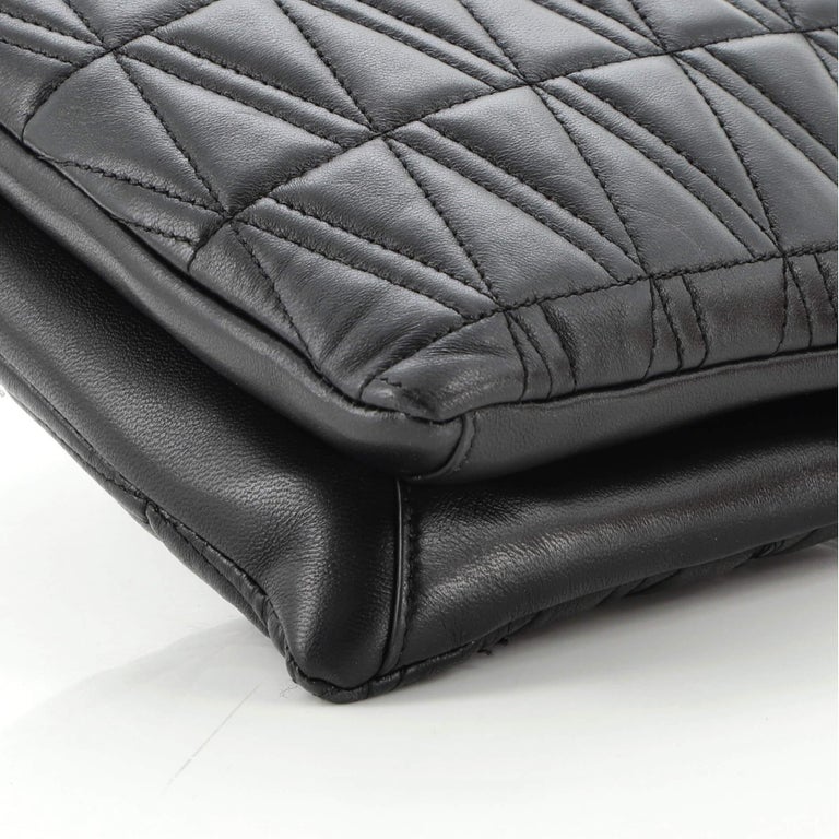 Versace Virtus Zip Shoulder Bag Quilted Leather Small For Sale at 1stDibs