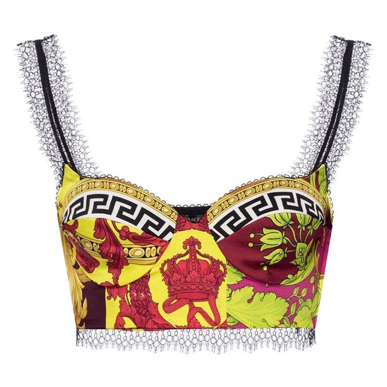 Versace Voyage Barocco Print Bralette/ Bustier Top as seen on Kylie ...