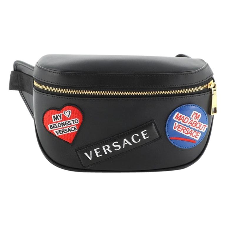 Versace Waist Bag Patch Embellished Leather at 1stDibs