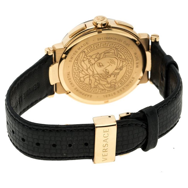 Versace White Dial Gold Tone Stainless Steel Mystique VFG Sport Men's ...