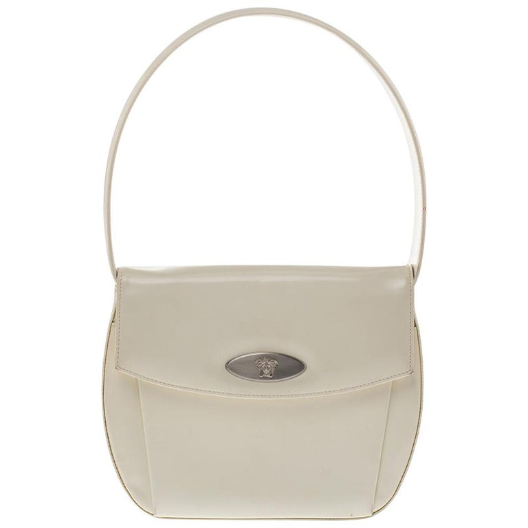 Versace White Patent Leather Shoulder Bag at 1stDibs