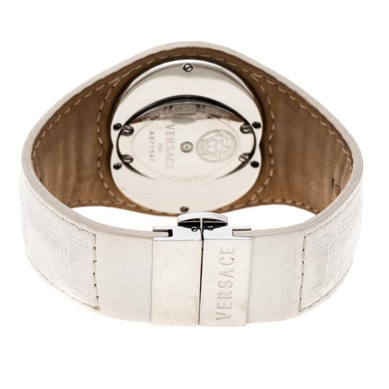Versace White Stainless Steel Eclissi 74Q Women's Wristwatch 39 mm For ...