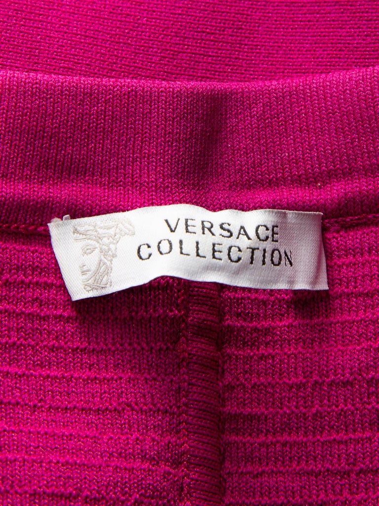 Versace Women's Cropped Textured Cardigan For Sale at 1stDibs