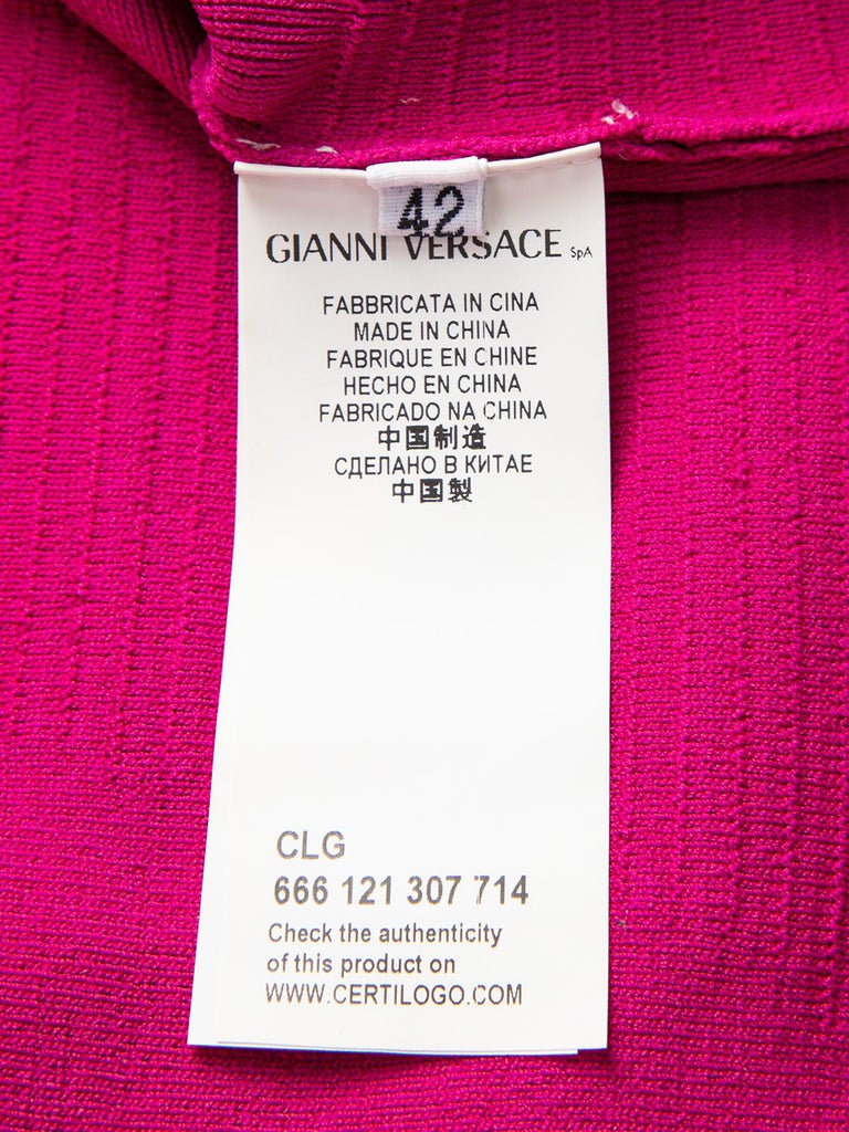 Versace Women's Cropped Textured Cardigan For Sale at 1stDibs