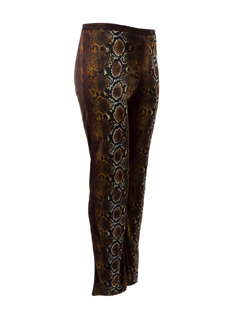 Versace Women's Flared Snake Print Trousers For Sale at 1stDibs
