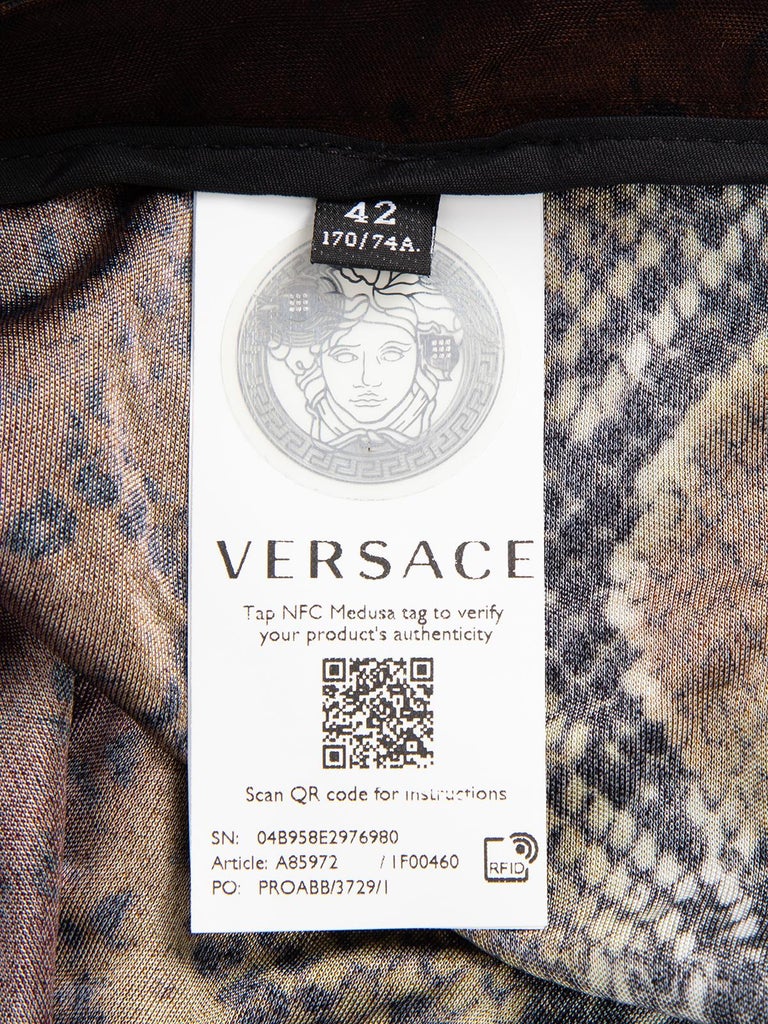 Versace Women's Flared Snake Print Trousers For Sale at 1stDibs