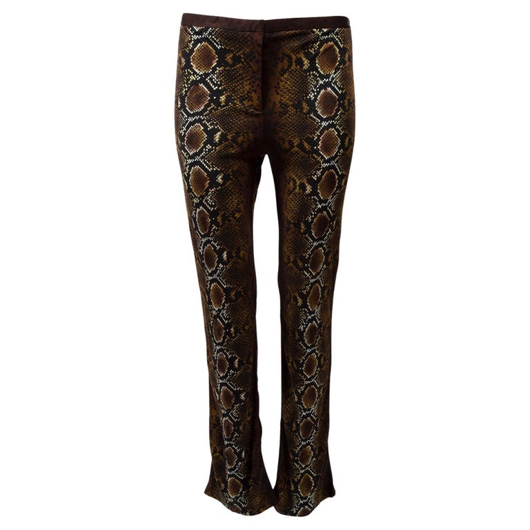Versace Women's Flared Snake Print Trousers For Sale at 1stDibs