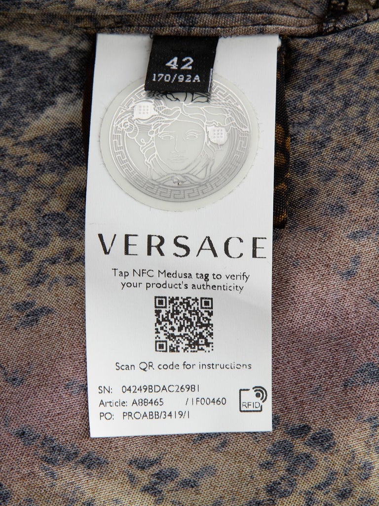 Versace Women's Long Shirt Dress with Buttons in Snake Print For Sale ...